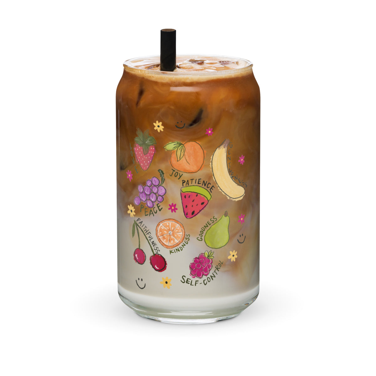 Fruit of the spirit Can-shaped glass – Macky Cross Art